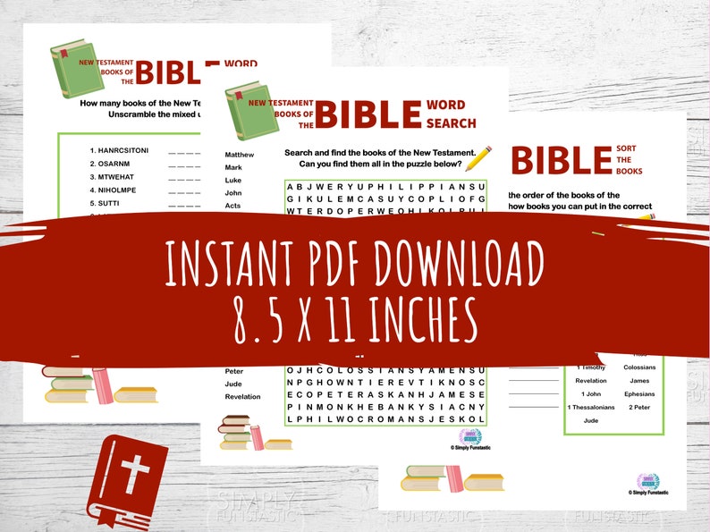 New Testament Bible Games: Printable Activity Pages (instant Download ...