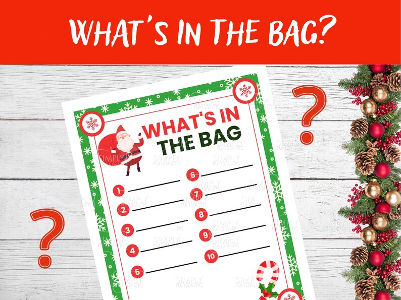 Christmas What's in the Bag Game, Family Game, Office Christmas Party ...
