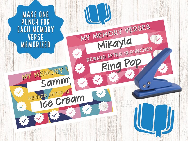 Punch Cards | Memory Verse Punch Card | Reward Card | Punchcard | Kid's ...