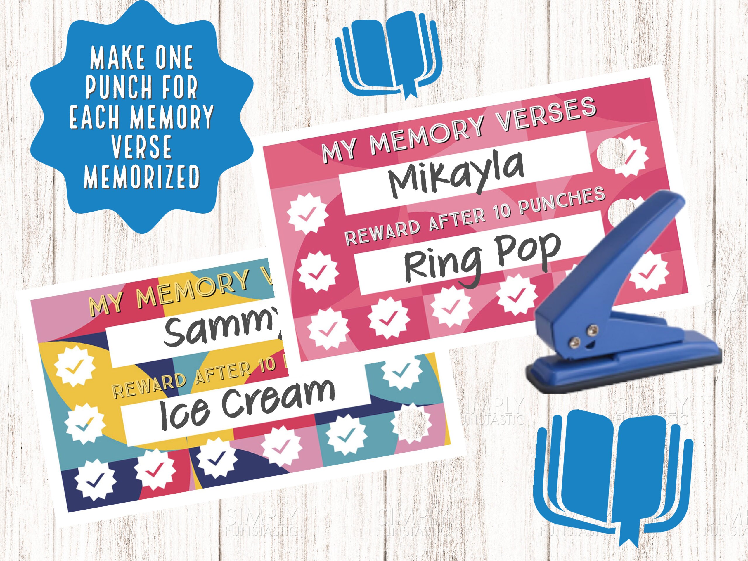 Punch Cards | Memory Verse Punch Card | Reward Card | Punchcard | Kid's ...