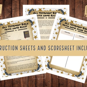 Old Testament Bible Trivia Action Game: Family Fun (printable) - Etsy