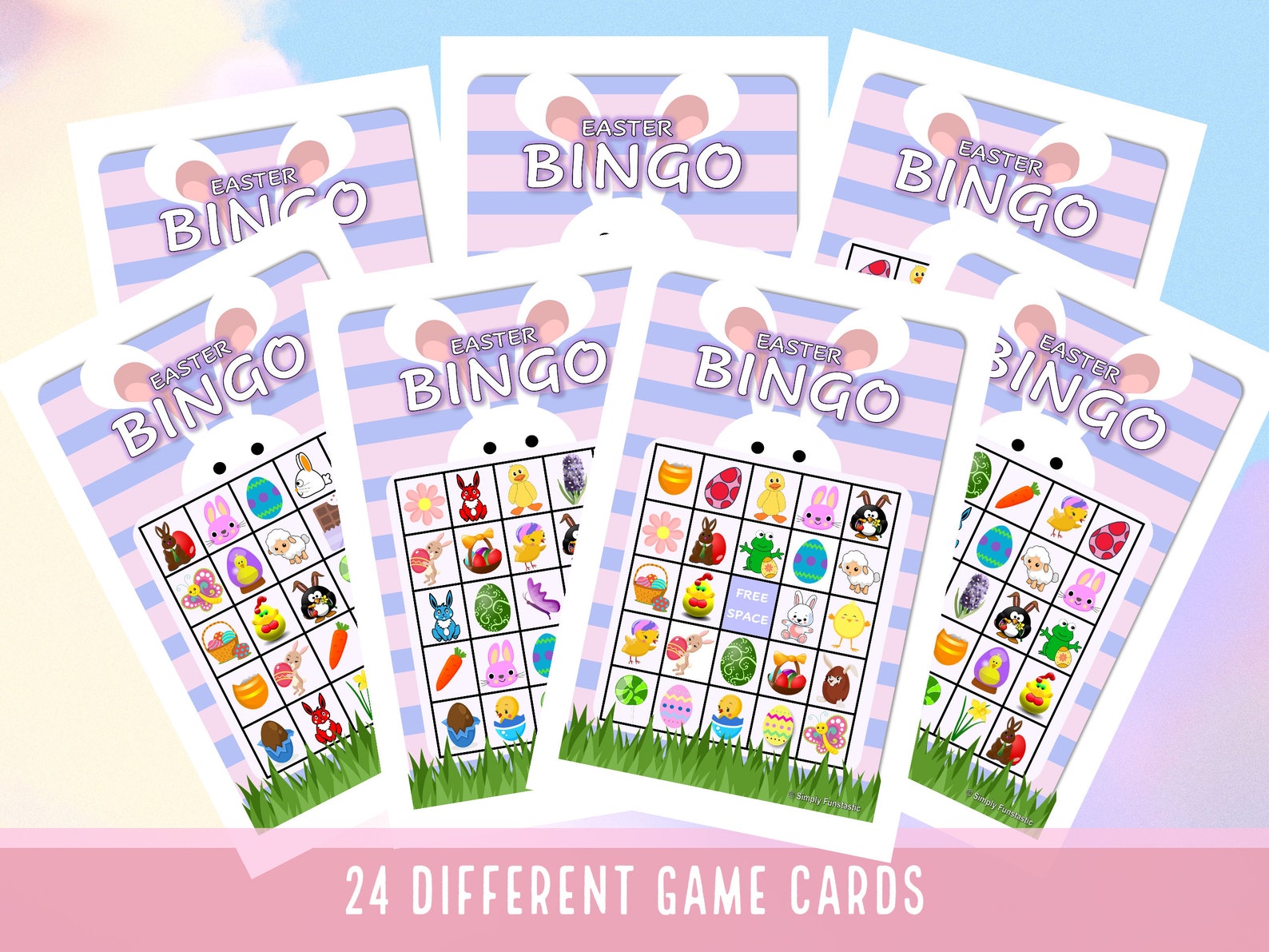 Easter Bunny Bingo Easter Printable Easter Bingo Easter Party Game 24 ...