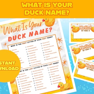 What is Your Duck Name? | Duck Game | Duck Name Tag | Ducky Game ...