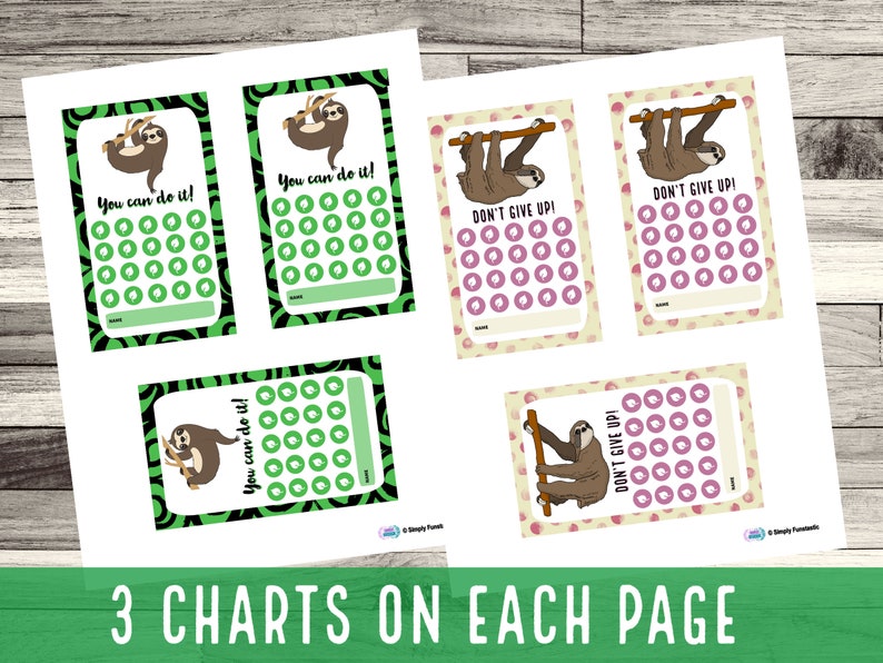 3 Sloth Classroom Reward Incentive Charts | Children Reward ...