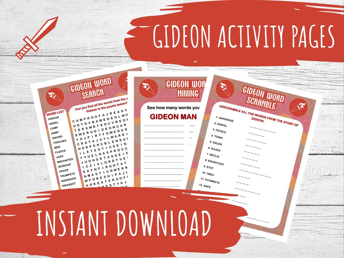 Gideon Bible Activity Pages | Gideon Bible Games | Gideon Bible Puzzles ...