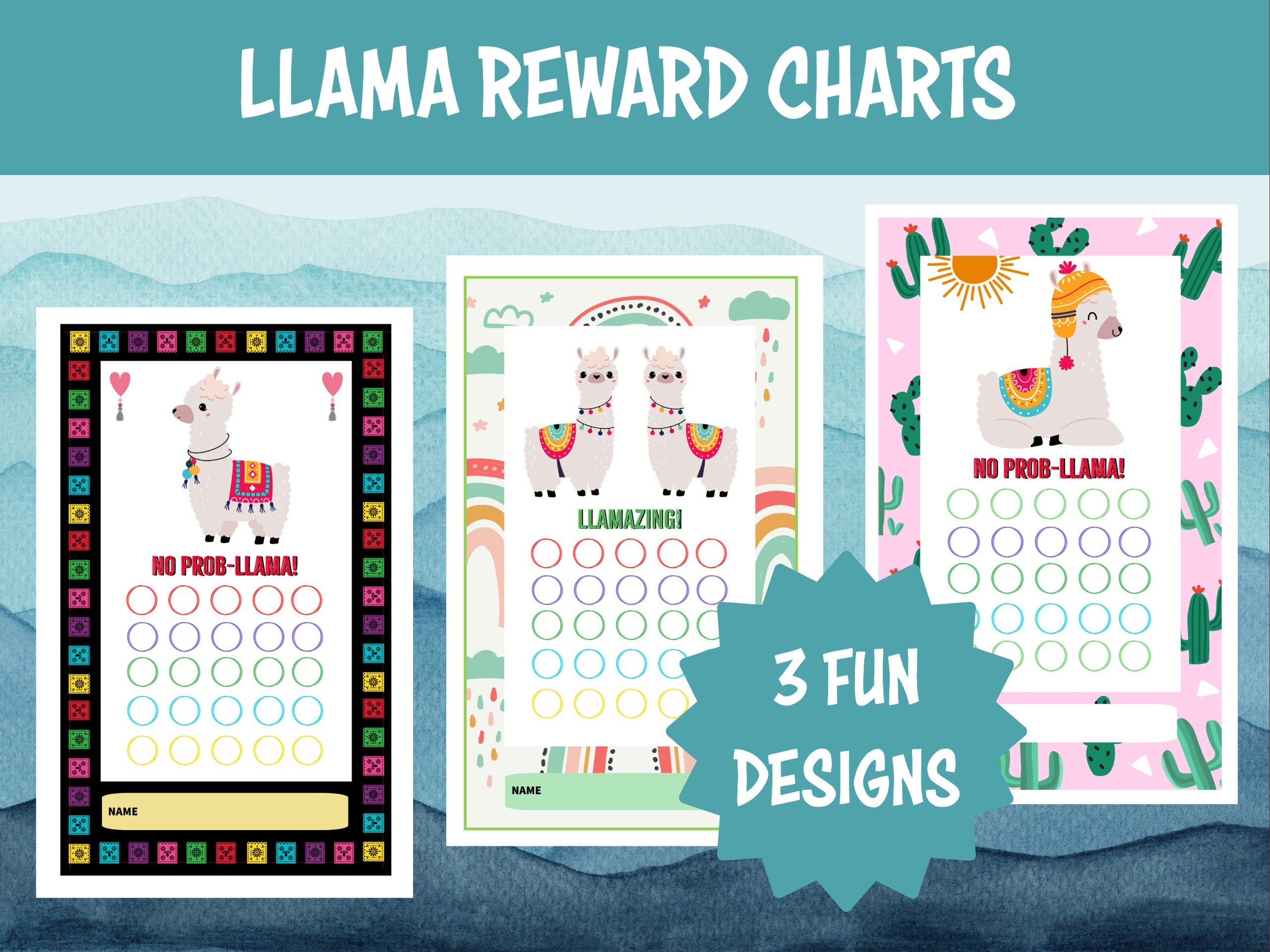 Llama Reward Charts: Kids Chore & Potty Training (digital Download) - Etsy