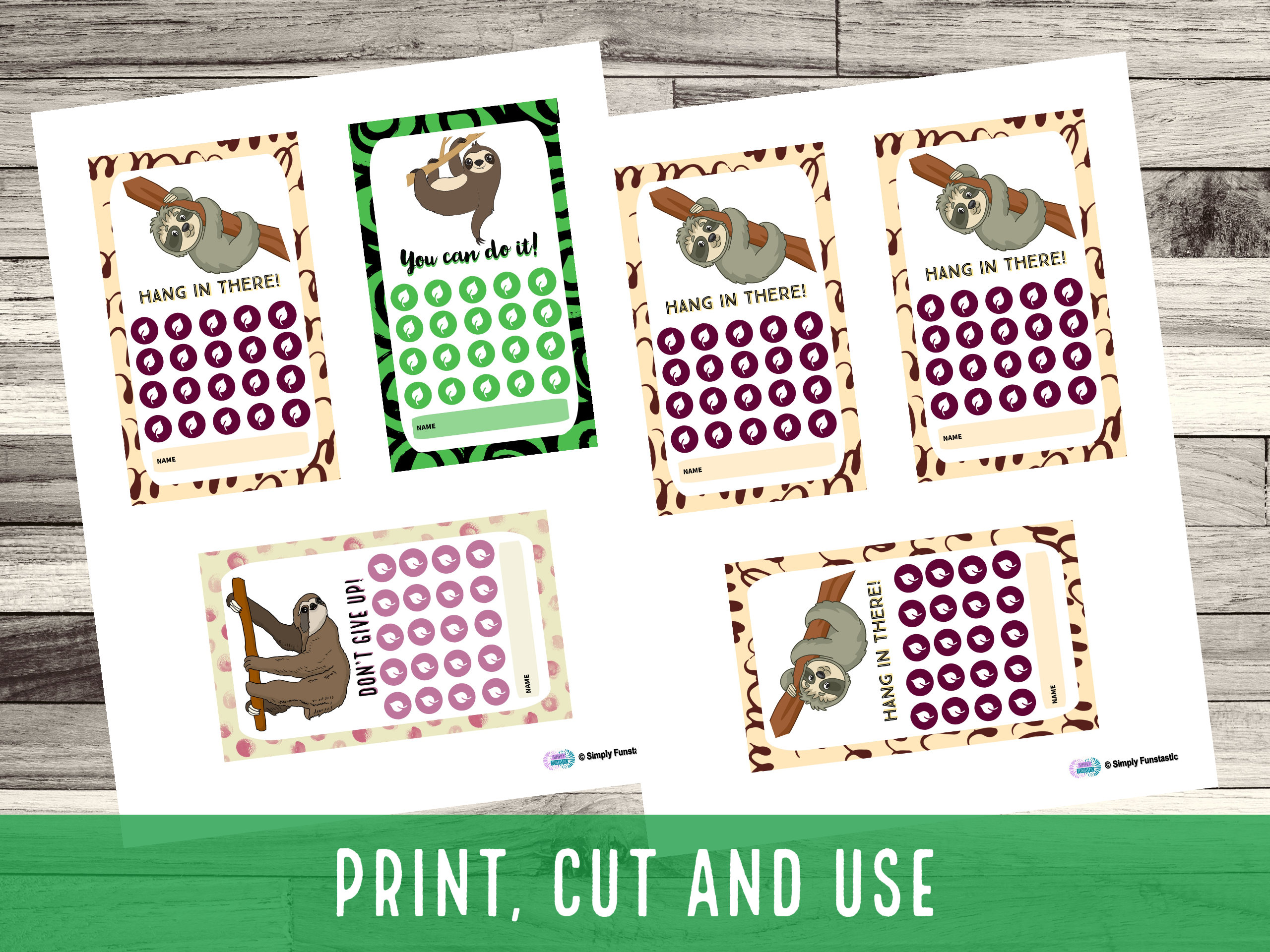 Sloth Reward Charts: Kids Chore & Potty Training Incentive (digital ...