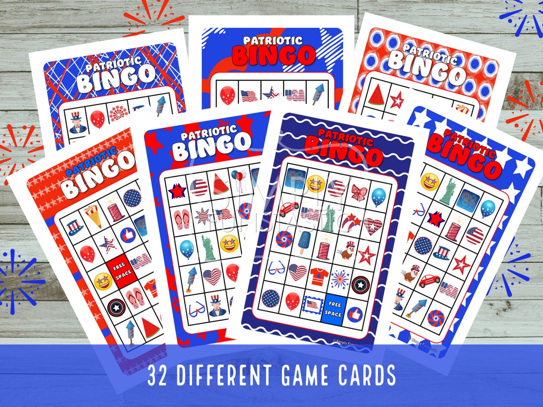 Labor Day Bingo | Fourth of July Bingo | Patriotic Bingo | Memorial Day ...