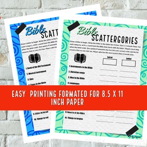 Bible Scattergories Game | Bible Word Game | Christian Game | Church ...