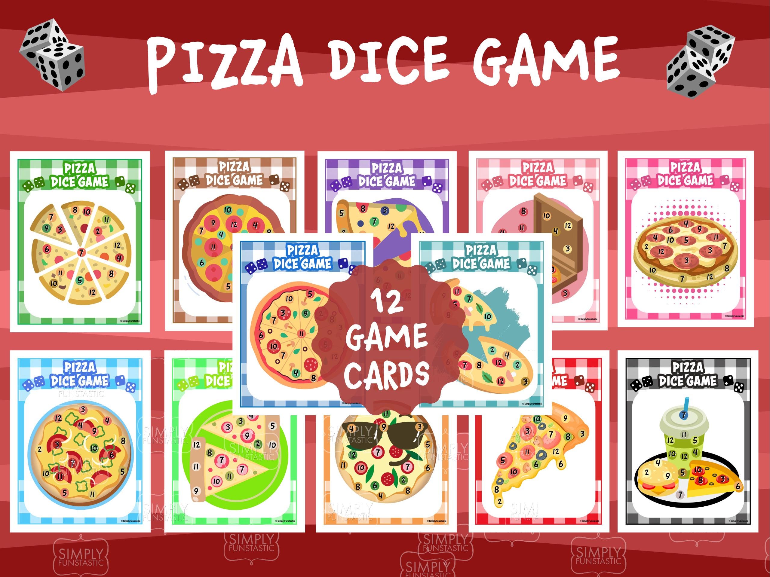 Pizza Dice Game | Fill in the Pizza Game | Pizza Party Game | Roll A ...