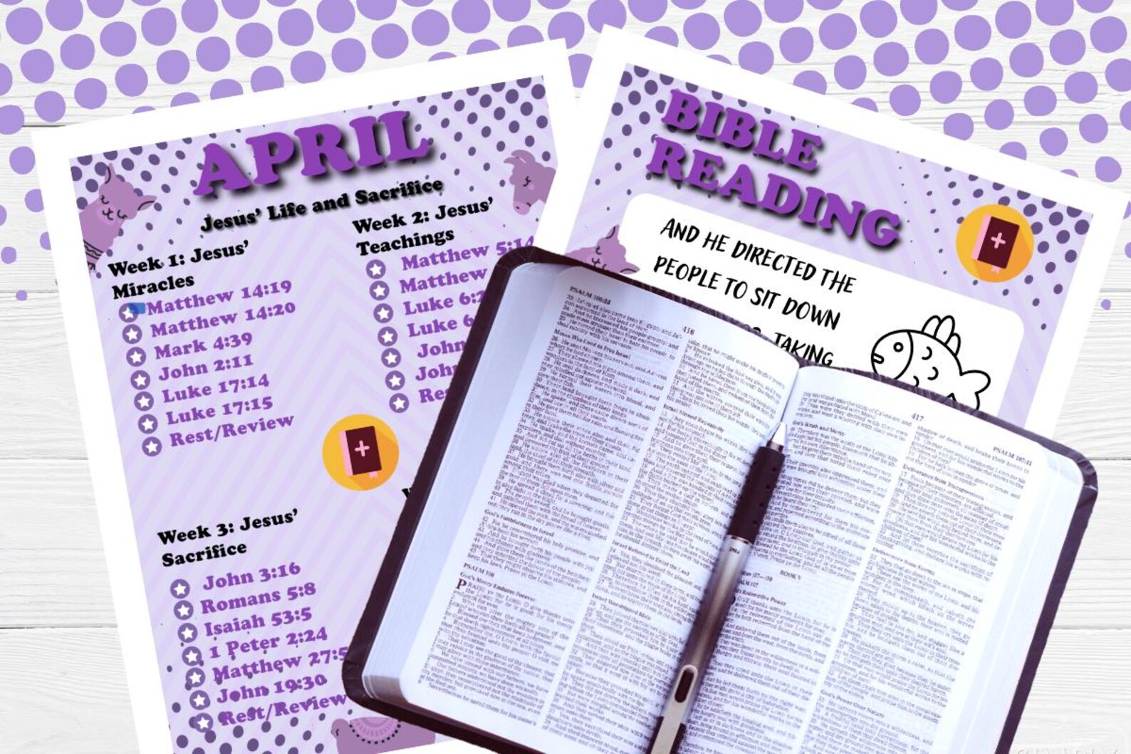 Kids' April Bible Reading Plan: Scripture Chart & Journal (PDF) - Etsy