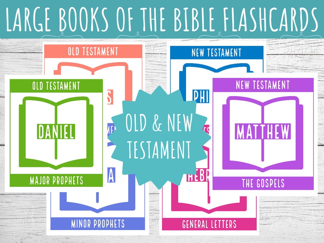 Large Books of the Bible Flashcards | Bible Printable | Sunday School ...