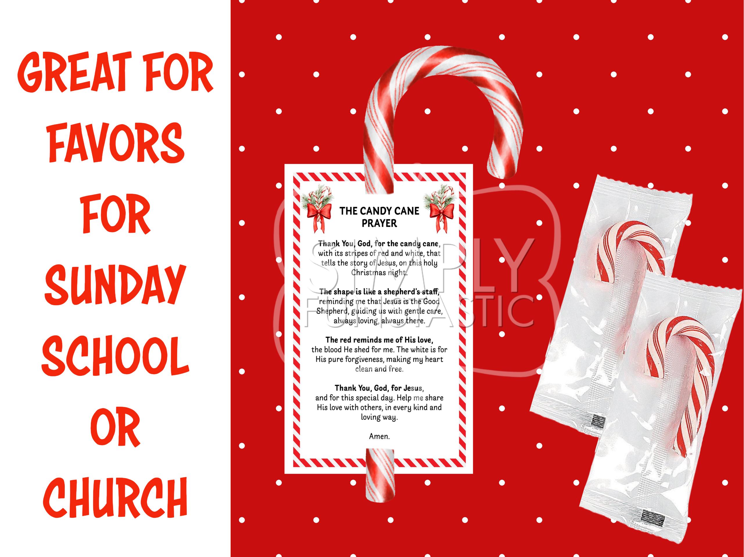 Candy Cane Prayer, Candy Cane Holder, Christmas Favor, Candy Cane Poem ...