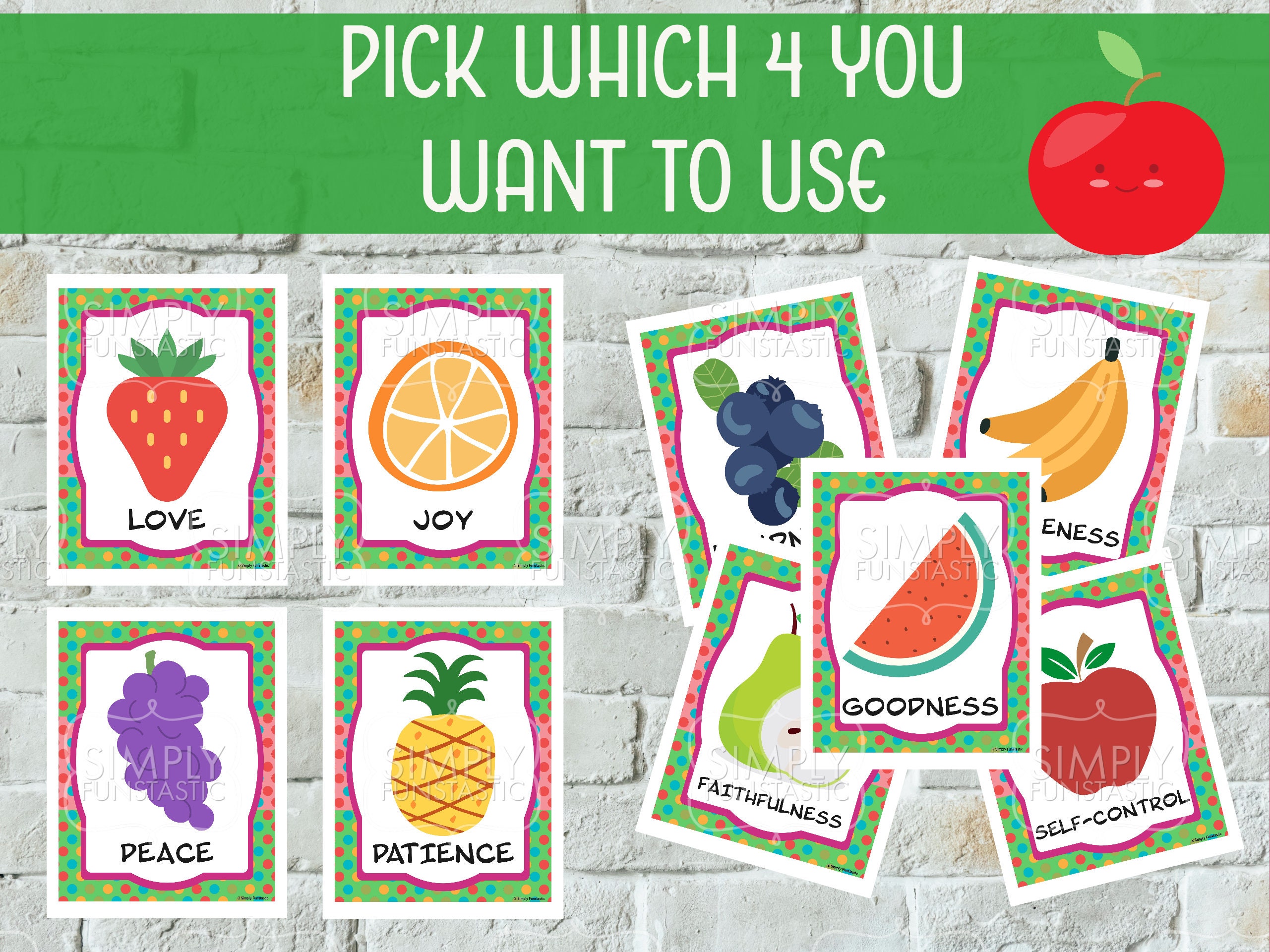 Fruit of the Spirit 4 Corners Game: Printable Church Activity (PDF ...