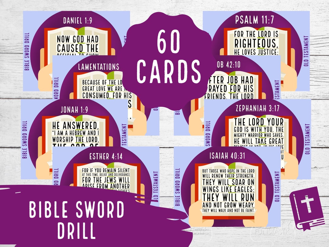 Old Testament Bible Sword Drill Game: NIV Verse Cards (instant Download ...