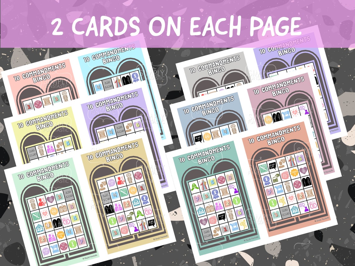 Ten Commandments Bingo Game: Sunday School Bible Lesson (PDF Download ...