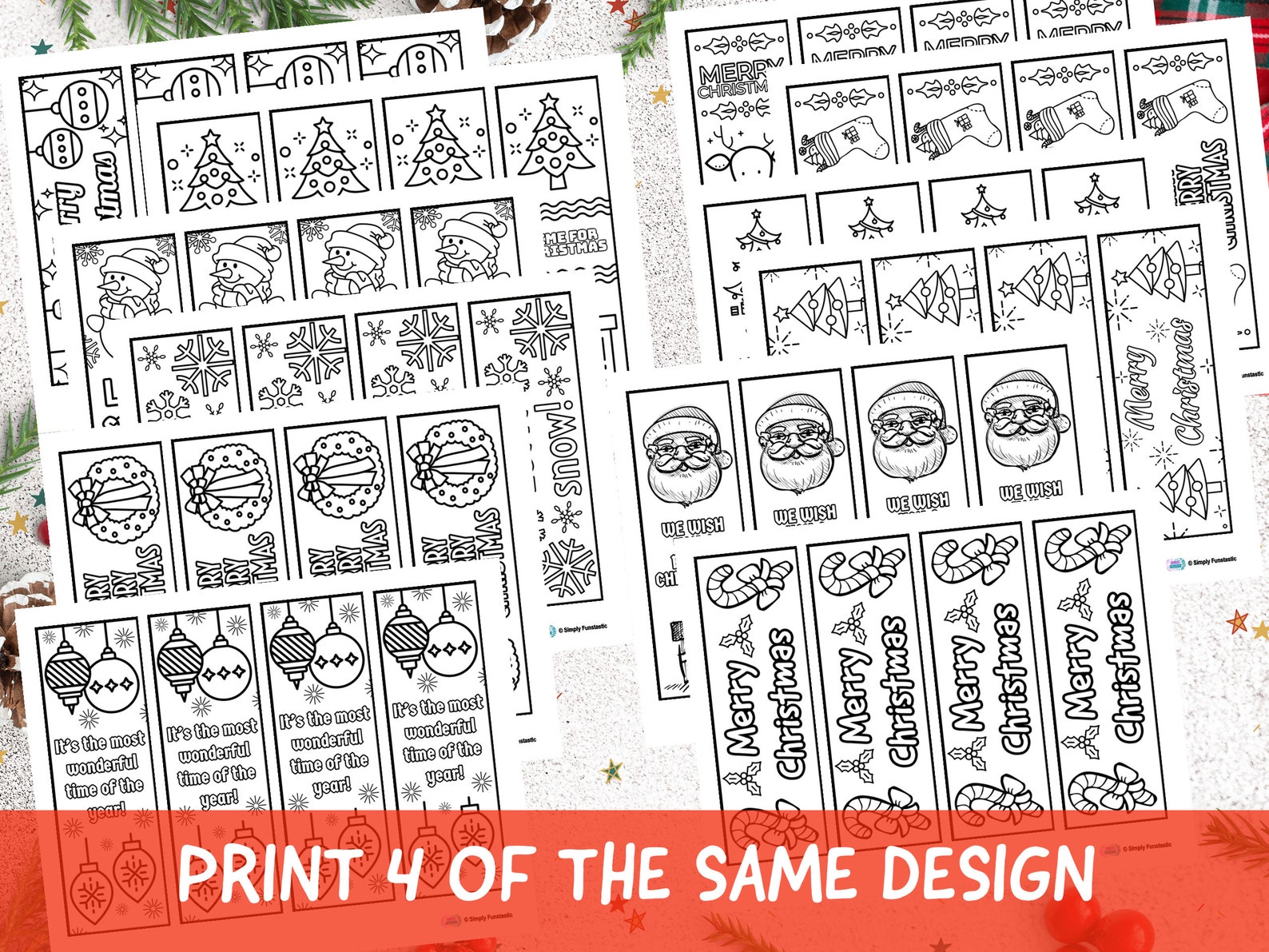 Christmas Color Your Own Bookmarks Set of 12 Instant Download and Print ...