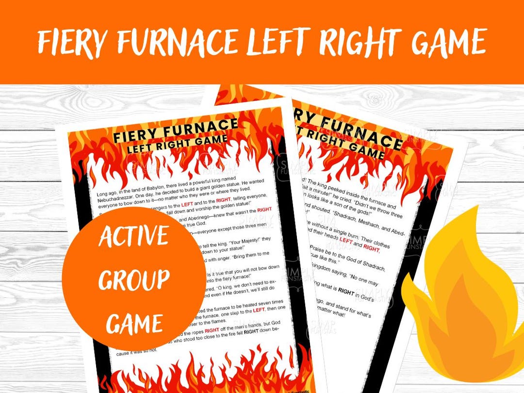 Fiery Furnace Bible Story Left Right Game: Bible Printable Activity ...