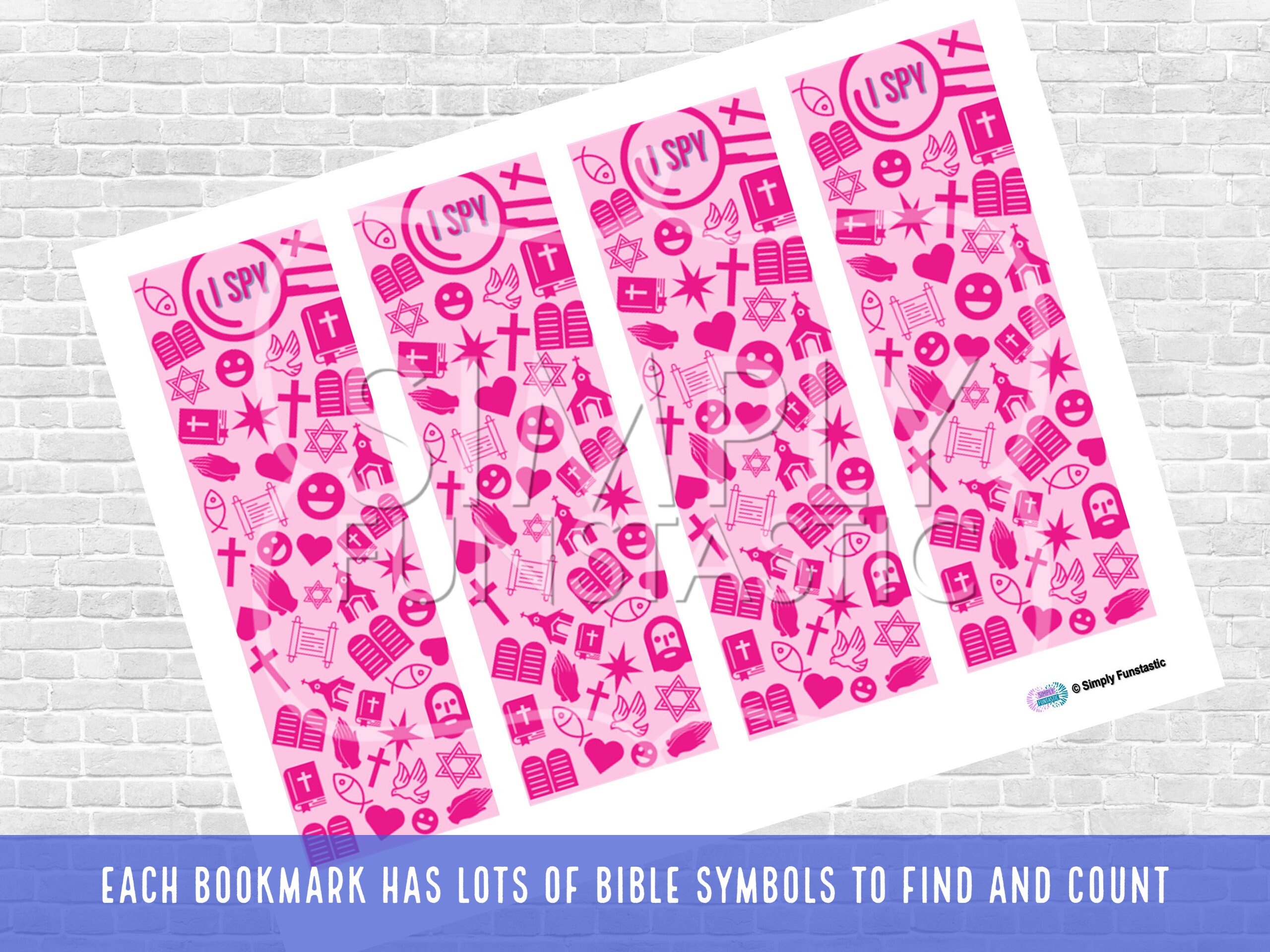 I Spy Bible Bookmarks Set of 4 Bible Game Sunday School Printable ...