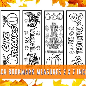 Thanksgiving Color Your Own Bookmarks: Fall Activity (instant Download ...