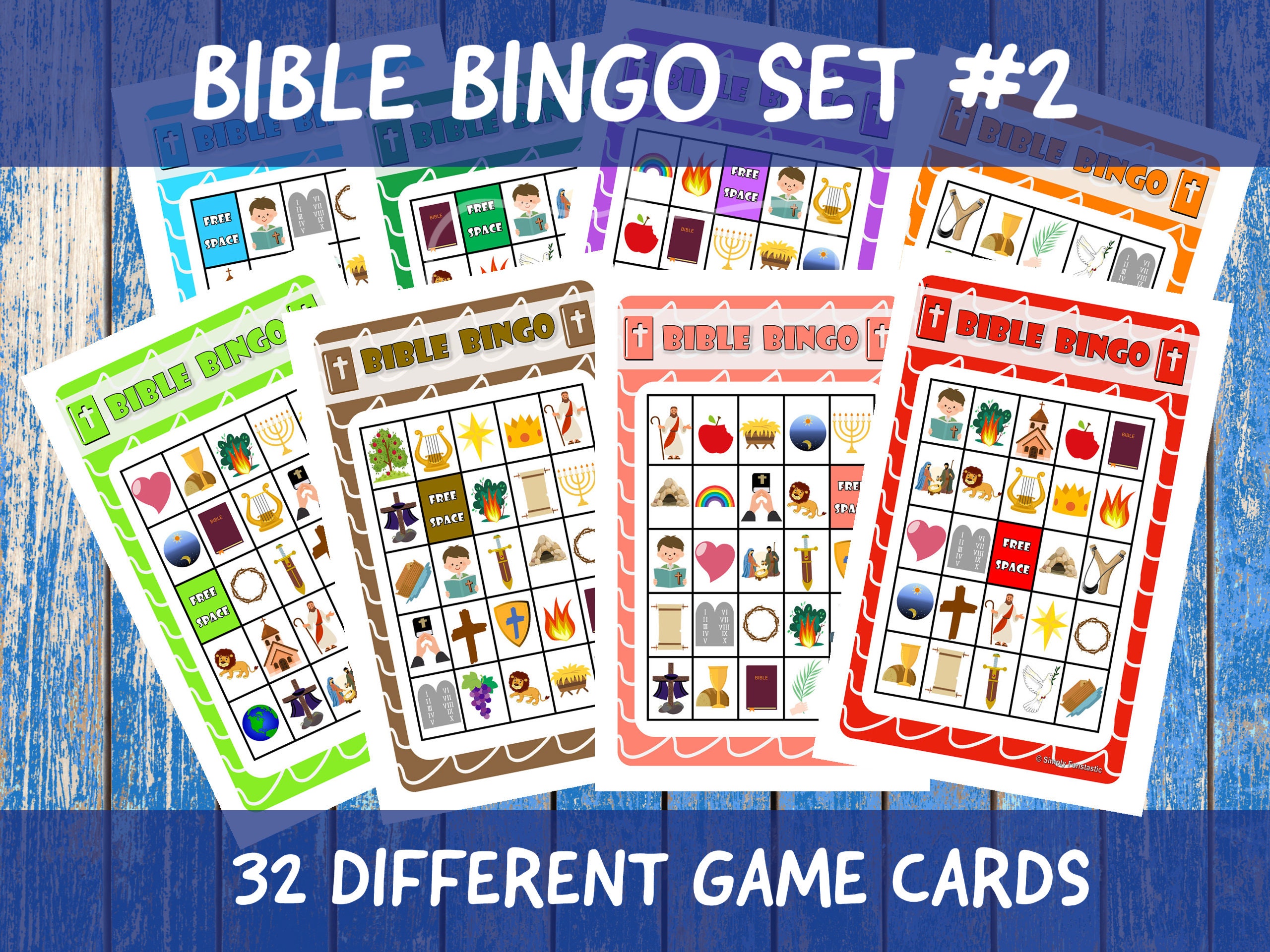 Bible Bingo Set #2 | Religious Bingo | Church Bingo |bingo Children’s ...