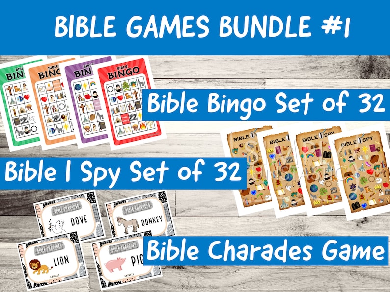 Bible Games Bundle #1| 3 Fun Bible Games| Bible Bingo Game | Sunday ...