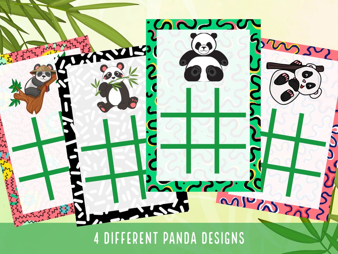 4 Panda Tic-tac-toe Game Boards | Children | Preschool |toddler ...