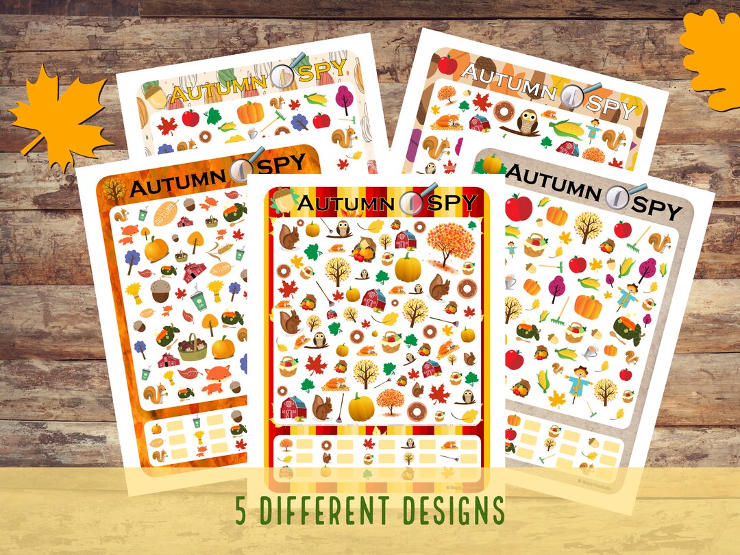Autumn I Spy Game: Printable Fall Activity (PDF Download) - Etsy