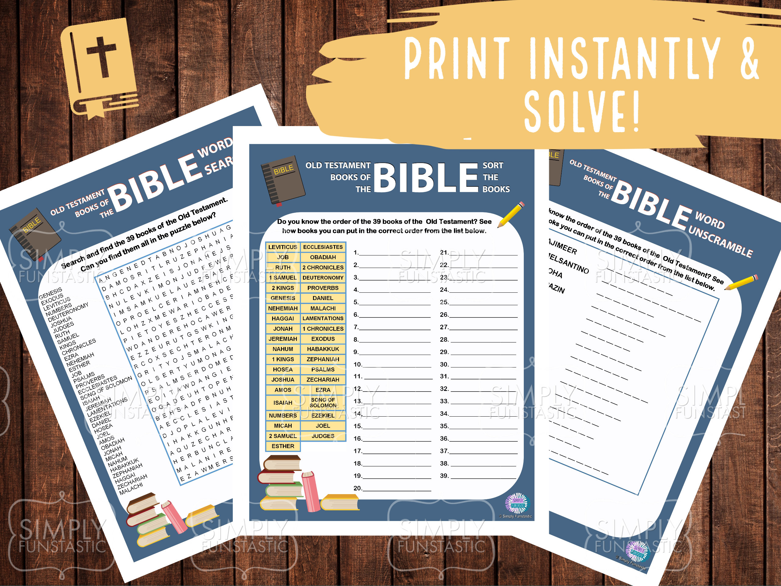 Old Testament Books of the Bible Activity Pages Bible Games Bible ...