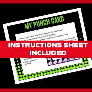 Gaming Theme Punch Cards | Reward Punch Cards | Punchcard | Kid's ...