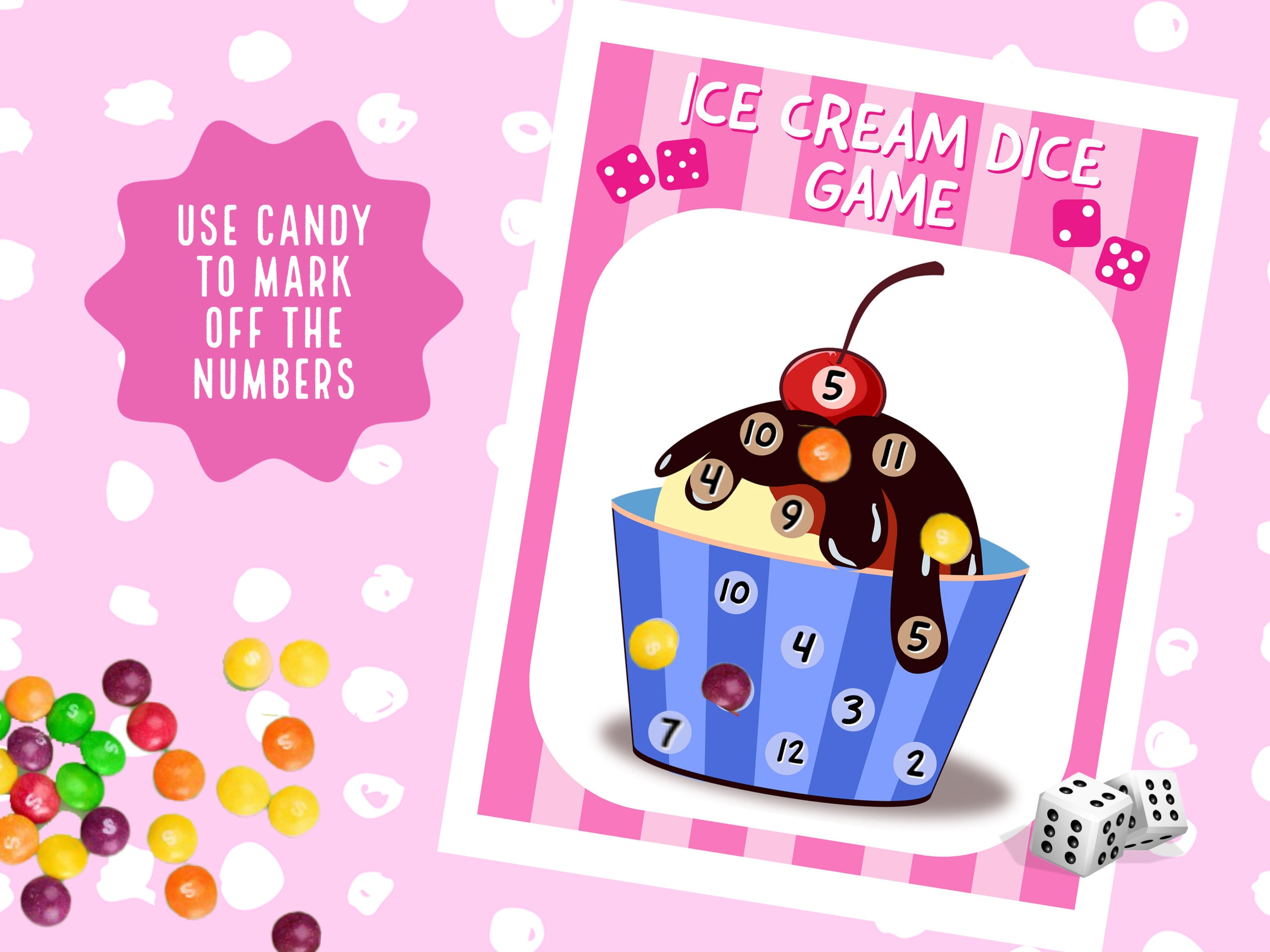 Ice Cream Dice Game: Fun Fill-in Party Activity (instant Download) - Etsy