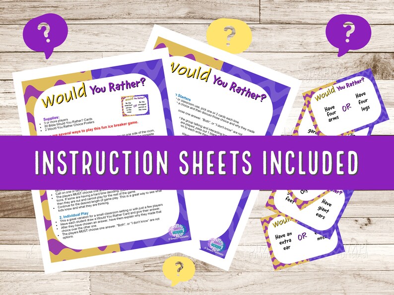 Would You Rather? Game| Fun Ice Breaker Game for Kids |84 Cards ...