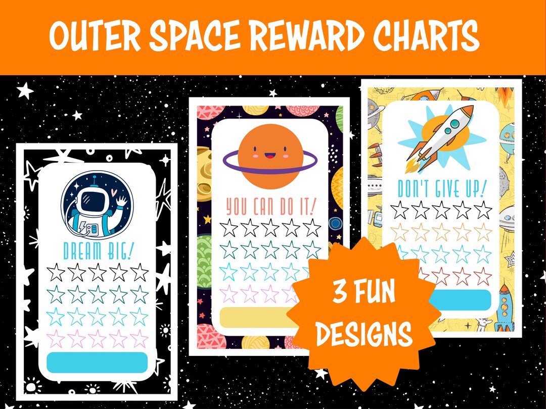 Outer Space Reward Charts: Kids Behavior, Homeschool (digital Download ...