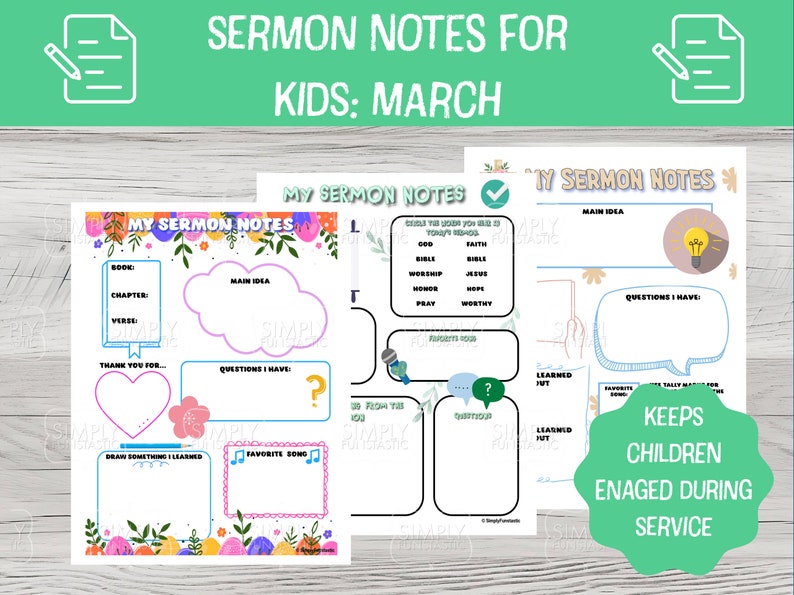 Sermon Notes for Kids March, Christian Resources Elementary, Children's ...