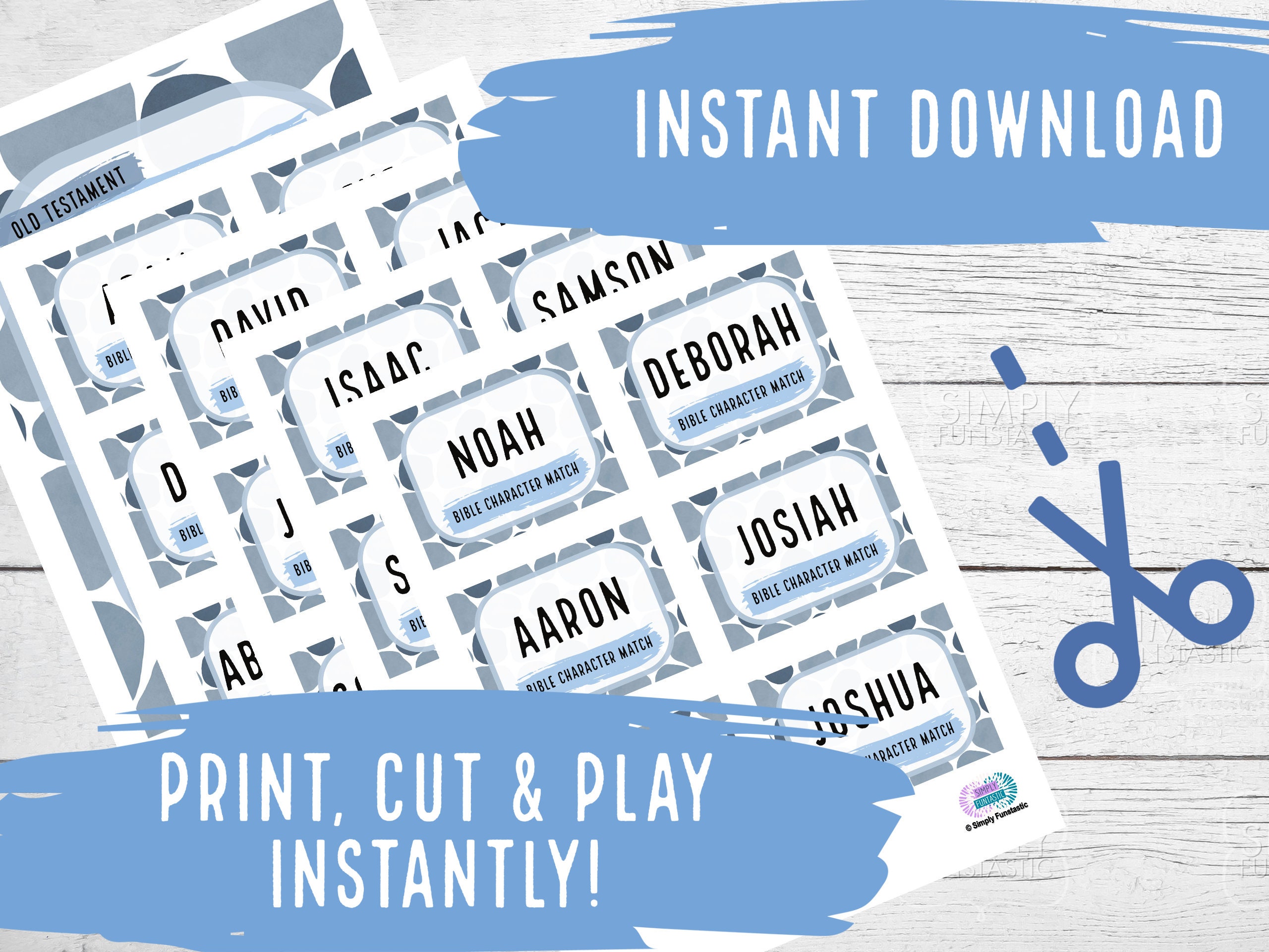 Old Testament Bible Character Match Card Game Bible on the Back Game ...