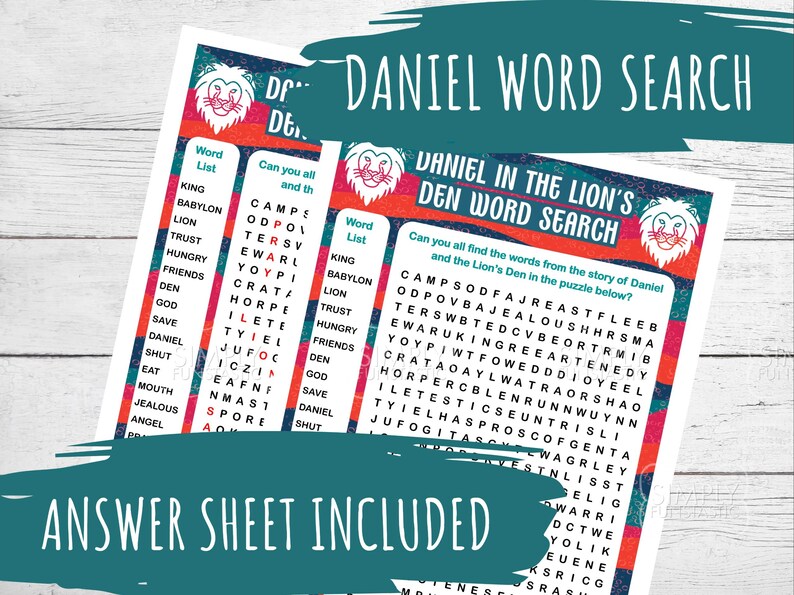 Daniel in the Lion's Den Bible Games Sunday School Activities Print ...