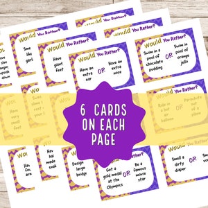 Would You Rather Game: 84 Fun Ice Breaker Cards (instant Download) - Etsy
