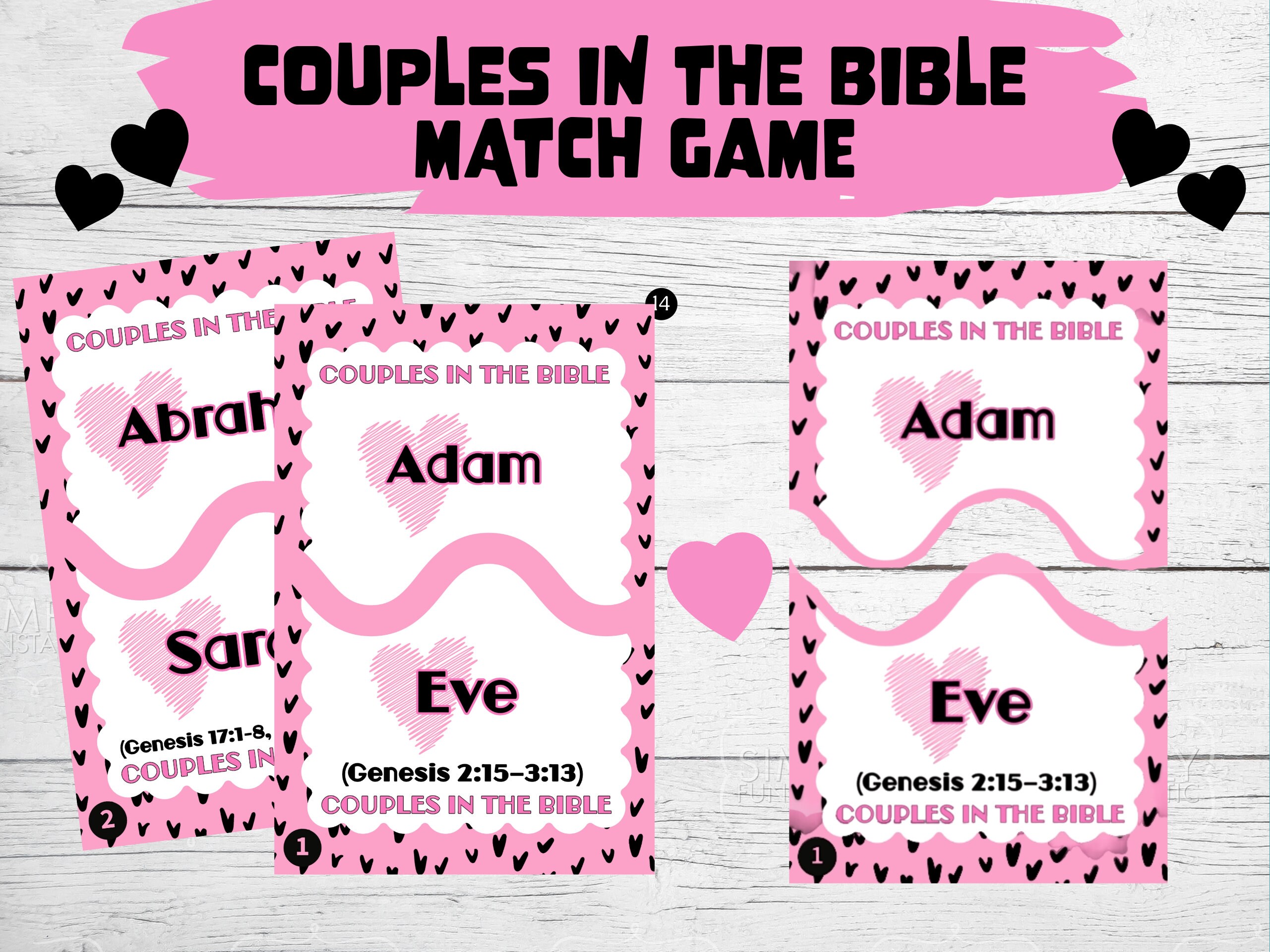 Bible Couples Matching Game: Valentine's Day Icebreaker (digital ...