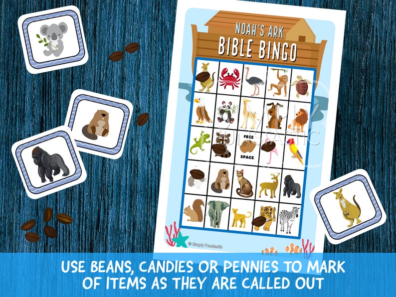 Noah's Ark Bible Bingo | Bible Game Kids Adults Youth | Sunday School ...