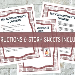 Ten Commandments Story 4 Corners Game, Church Kids Game, Church ...