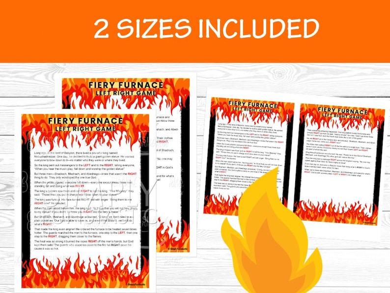 Historia bíblica del horno de fuego: Juego de izquierda a derecha ...