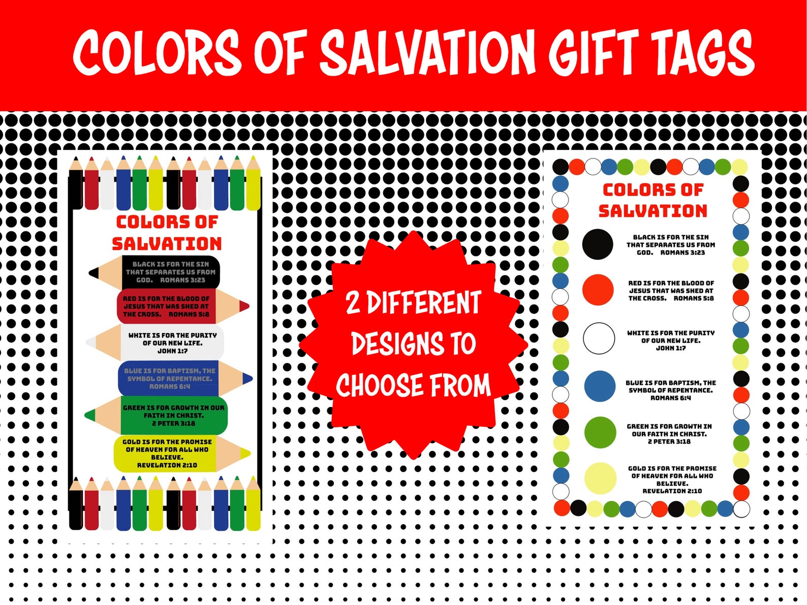 Colors of Salvation Bundle, Printable Salvation Card, Colors of the ...