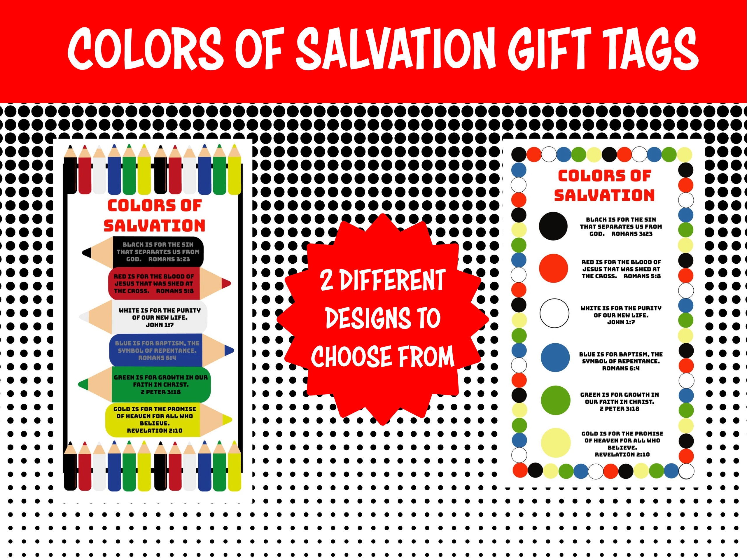Colors of Salvation Bundle, Printable Salvation Card, Colors of the ...