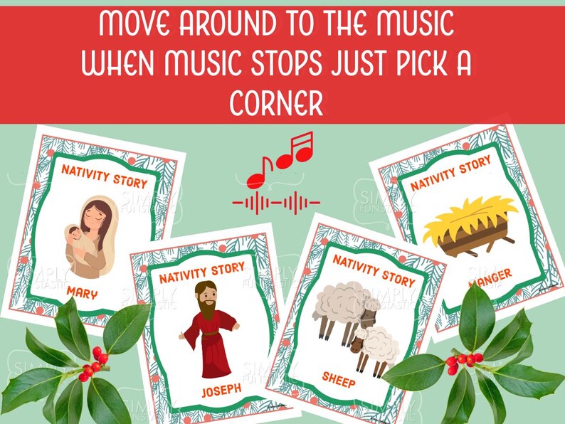 Nativity Story 4 Corners Game, Holiday Game, Church Game, Classroom ...
