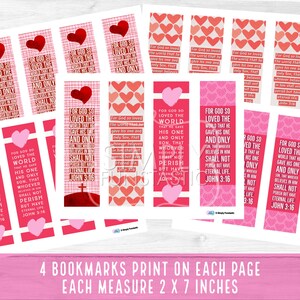 Children's Scripture Bookmarks Set of 4 Valentine | Sunday School | God ...