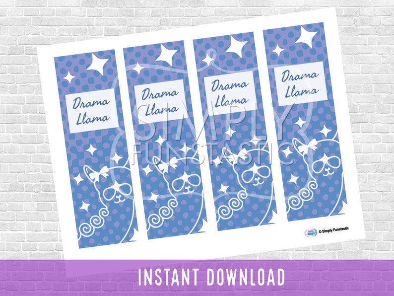 Llama Bookmarks Set of 4 | Llama Printable | 4 Different Designs ...