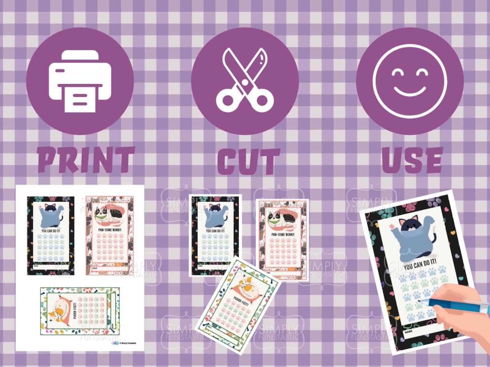 Whimsical Cat Classroom Incentive Charts | Kids Reward System ...