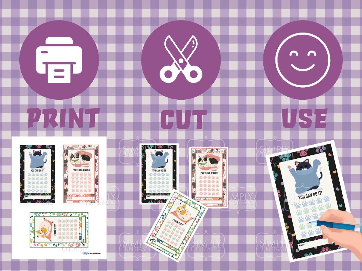 Whimsical Cat Classroom Incentive Charts | Kids Reward System ...