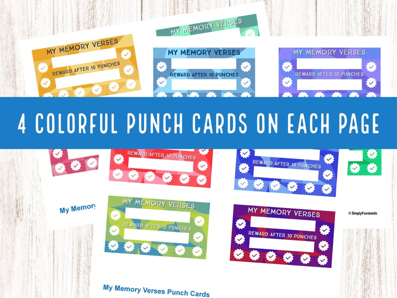 Punch Cards | Memory Verse Punch Card | Reward Card | Punchcard | Kid's ...