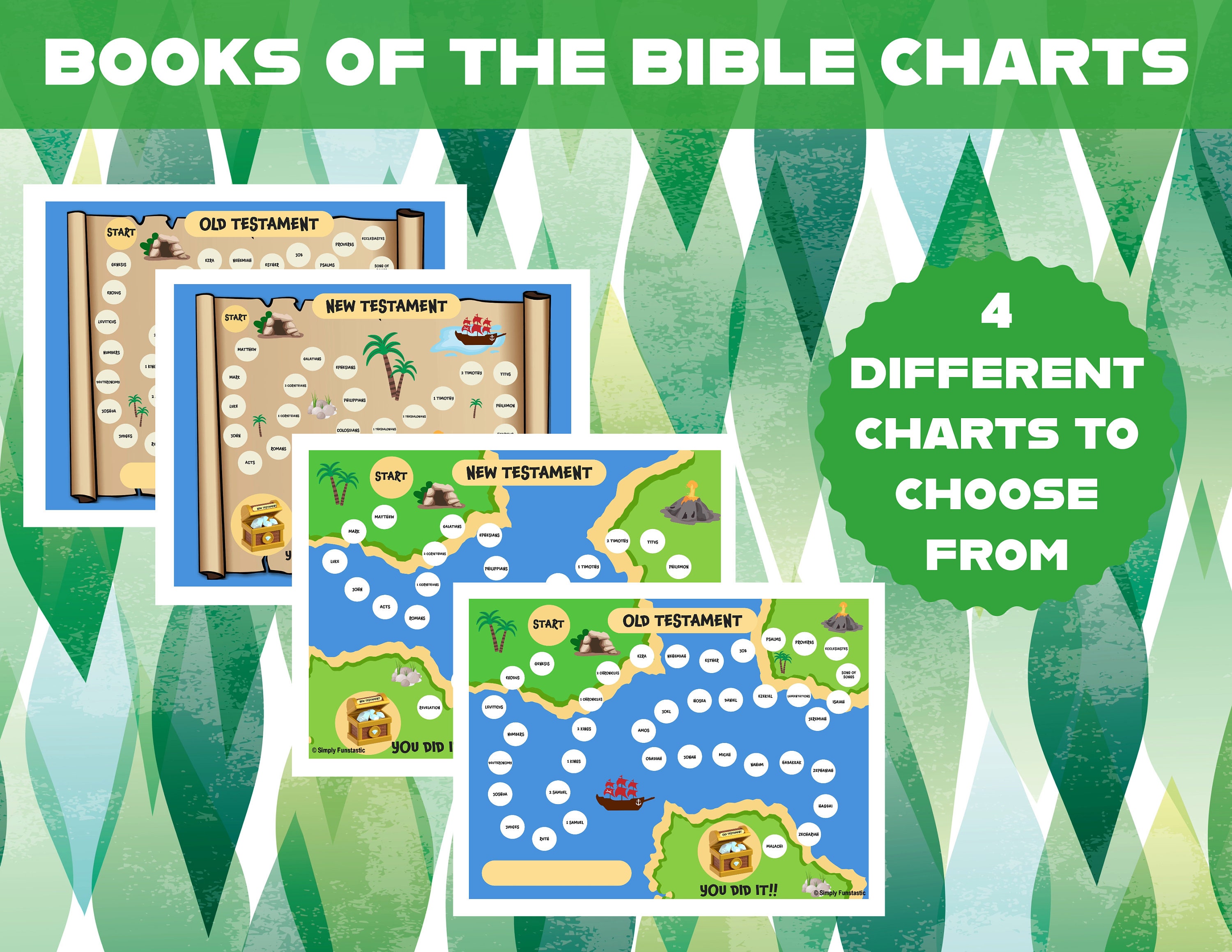 Books Of The Bible Charts Bible Chart And Game Treasure Map Bible Chart Books Of The Bible